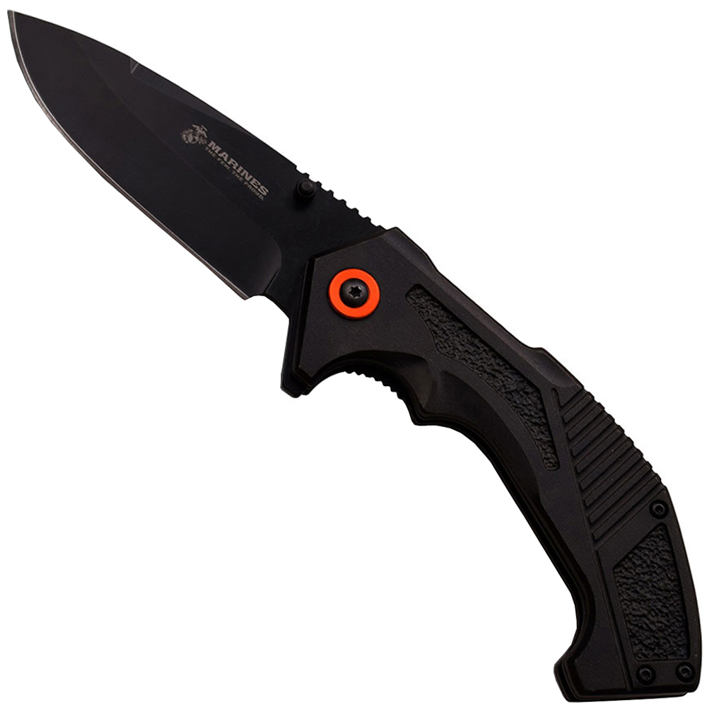 MTech USA Marines Orange Pivot Ring Folding Knife | Mrknife