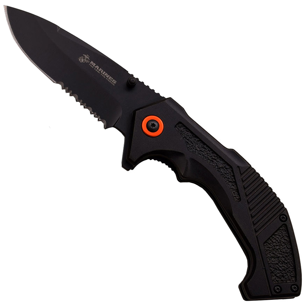 MTech USA Marines Orange Pivot Ring Folding Knife | Mrknife