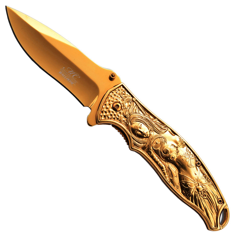 Masters Collection A019 Titanium Coated Folding Knife | Mrknife.com